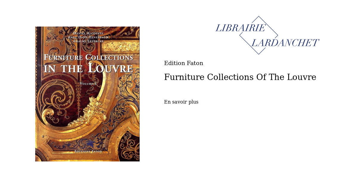 Furniture Collections Of The Louvre | Librairie Lardanchet Paris