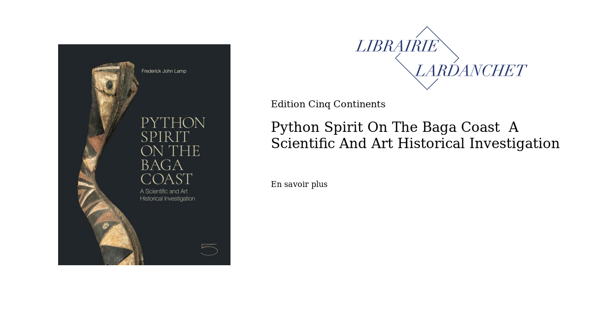 Python Spirit On The Baga Coast A Scientific And Art Historical ...